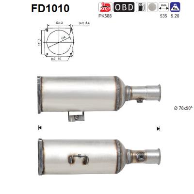 AS - FD1010 - Soot/Particulate Filter, exhaust system (Exhaust System ...