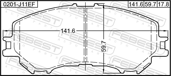 FEBEST - 0201-J11EF - Komplet pločica, disk-kočnica (Kočioni uređaj ...